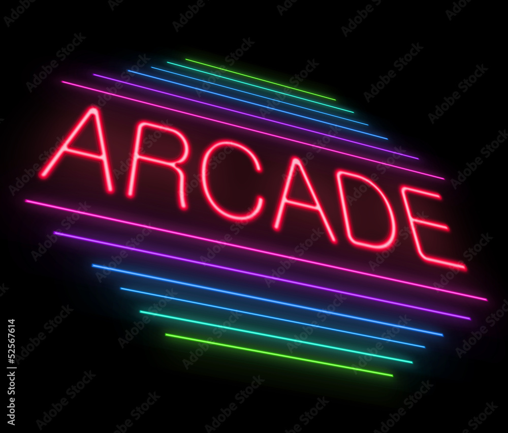 Neon arcade sign. Stock Illustration | Adobe Stock