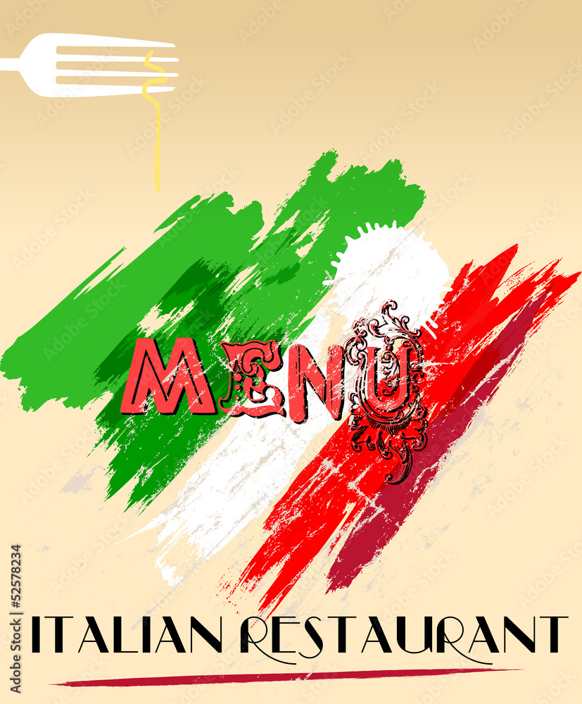 Menu design for italian restaurant, free space for your logo. Stock ...