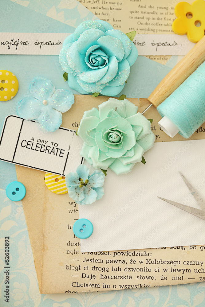 scrapbook materials Stock Photo | Adobe Stock