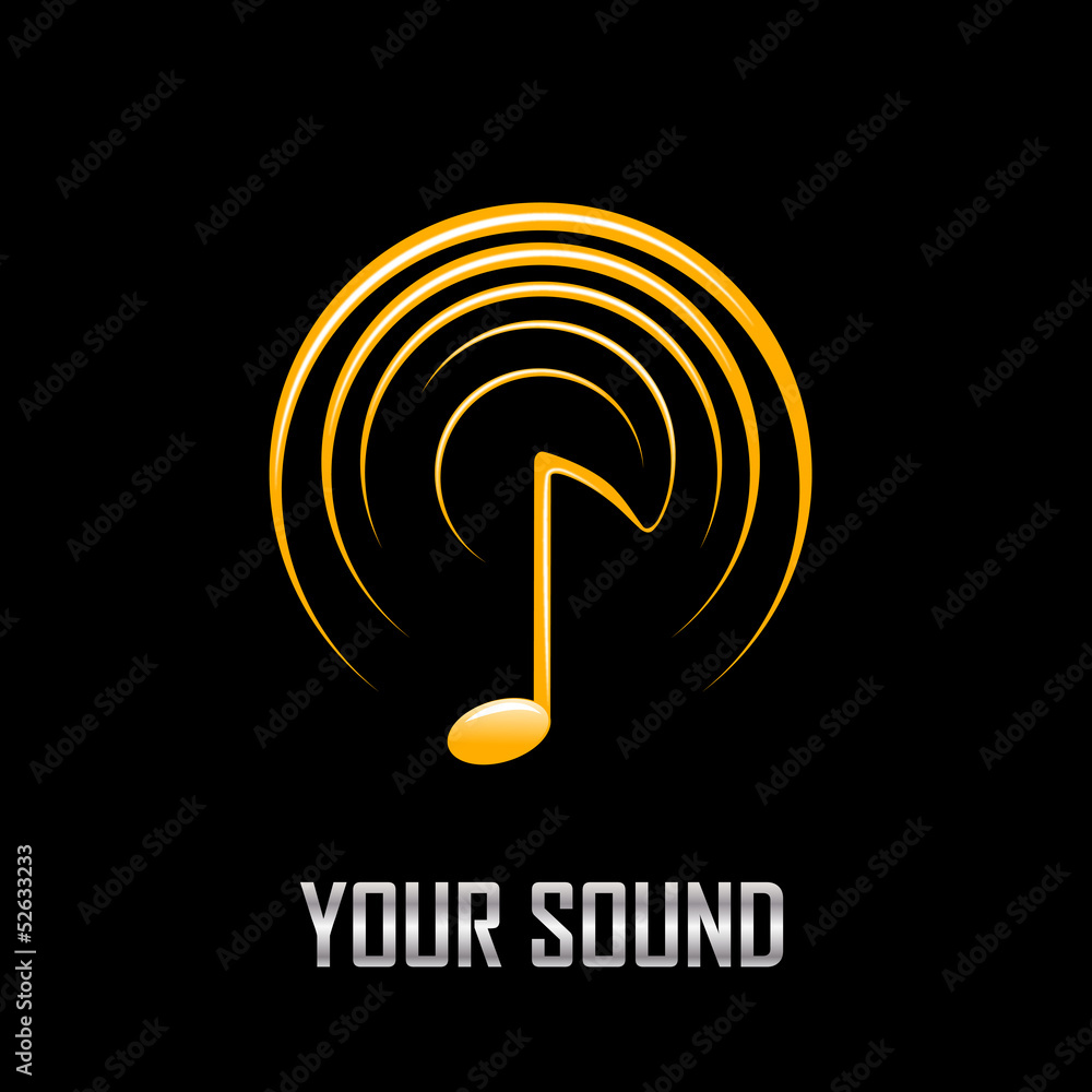 Vector Logo music and sound Stock Vector | Adobe Stock
