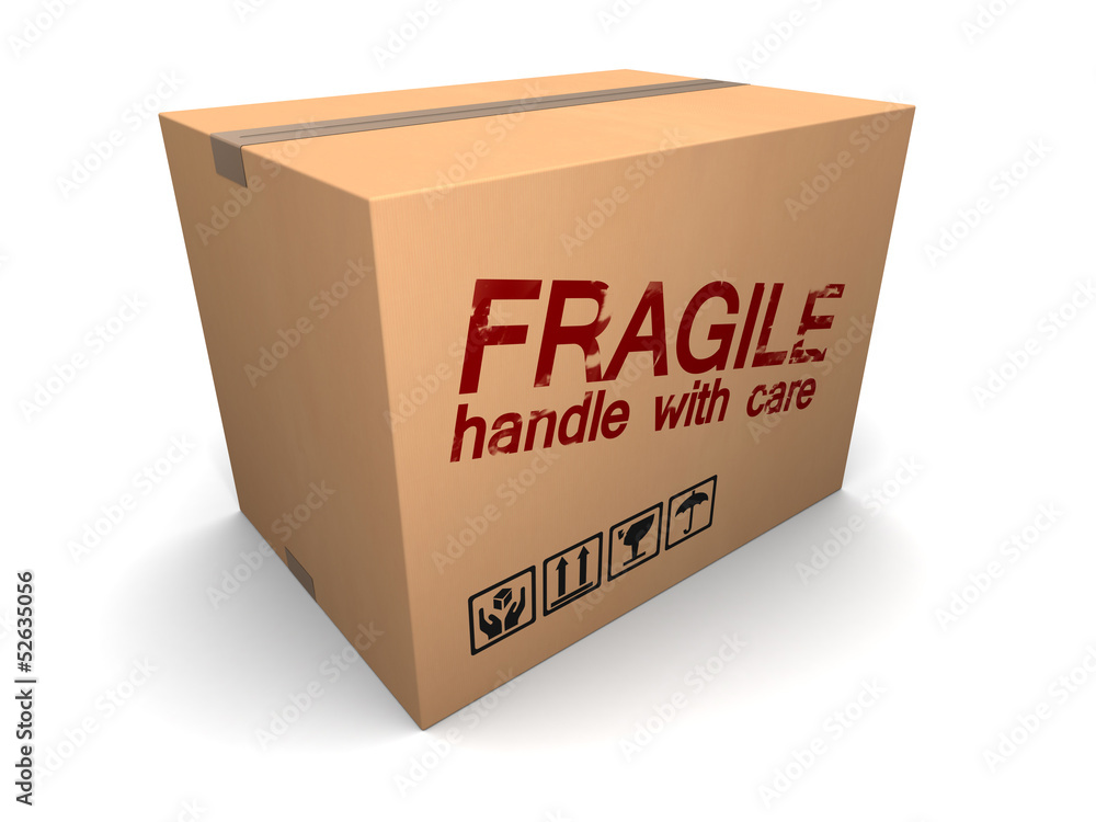 fragile cardboard box Stock Illustration | Adobe Stock