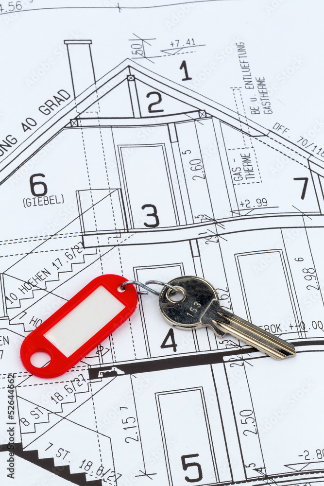 house plan with key Stock Photo | Adobe Stock