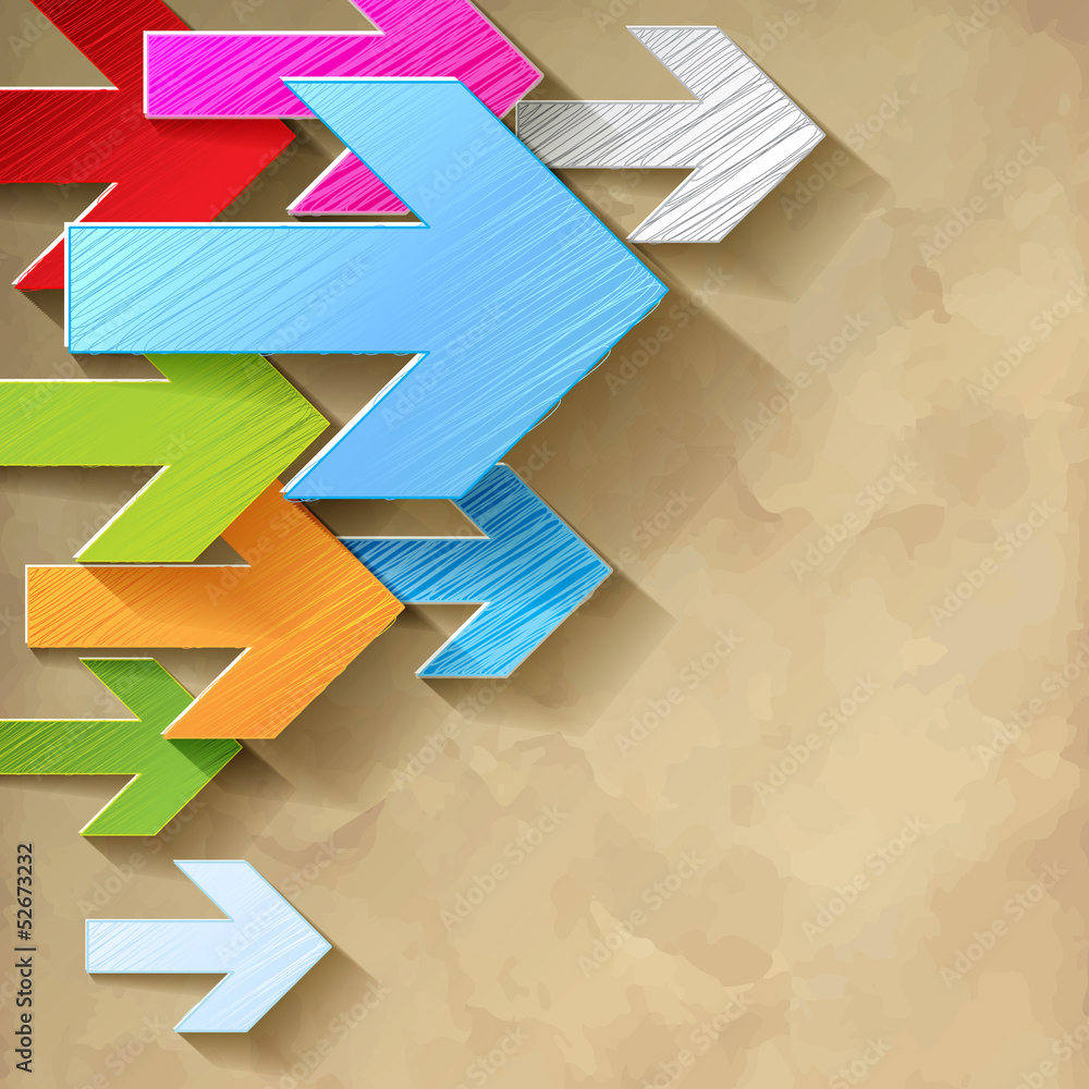 Pfeil Papier Bunt Vintage Skizze Stock Vector | Adobe Stock