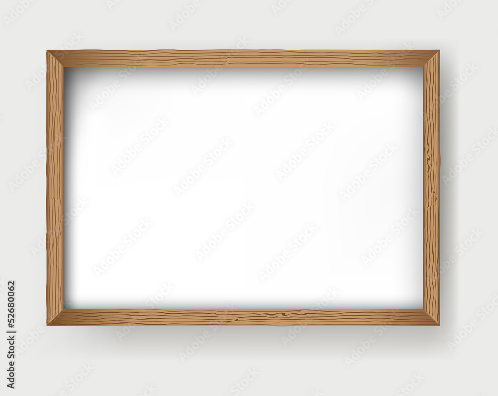 Vector wooden frame isolated on white Stock Vector | Adobe Stock