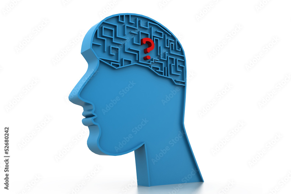 Brain and question mark. Stock Illustration | Adobe Stock