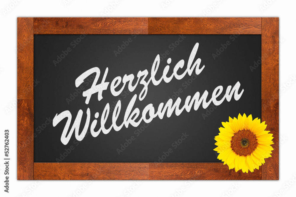 Herzlich Willkommen, welcome sign Stock Illustration | Adobe Stock