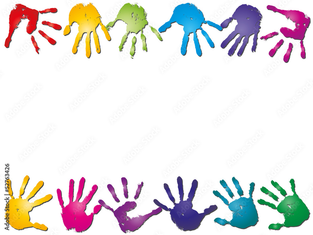 Conceptual frame handprint banner Stock Illustration | Adobe Stock