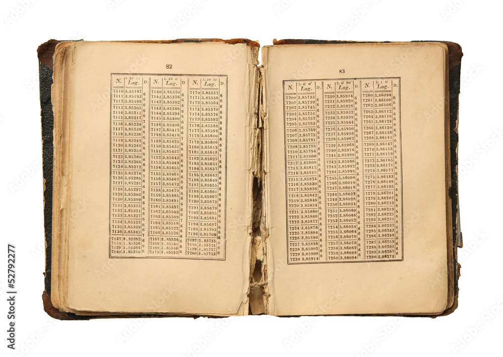 Logarithm tables. Stock Photo | Adobe Stock