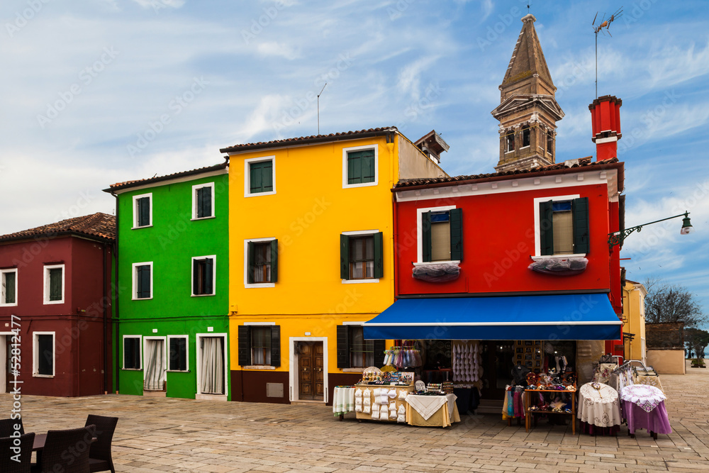 Multicolored Buildings, Burano, Italy foto de Stock | Adobe Stock