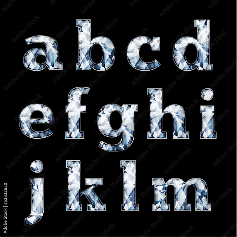 Shiny diamond alphabet letters, lower case version - eps10 Stock Vector ...