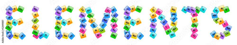 Periodic Table Of Elements Word Stock Vector | Adobe Stock