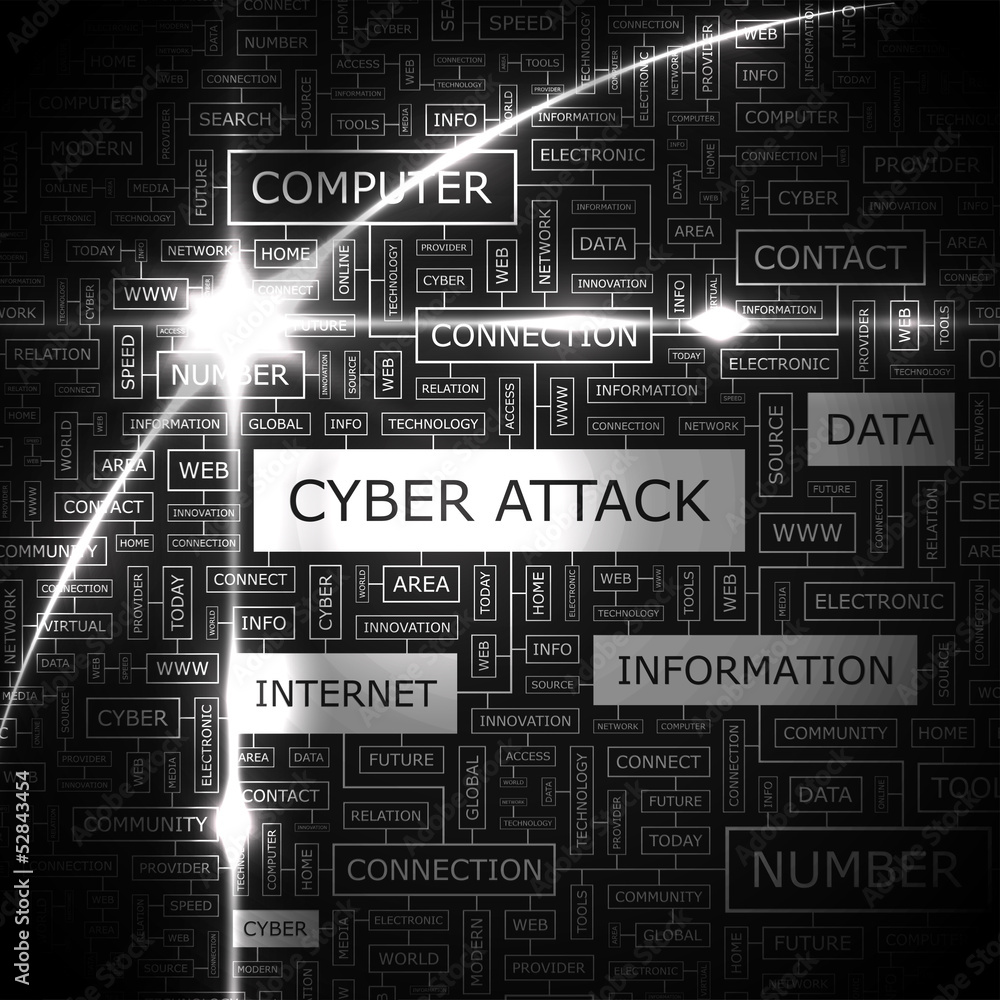 CYBER ATTACK. Word cloud concept illustration. Stock Vector | Adobe Stock