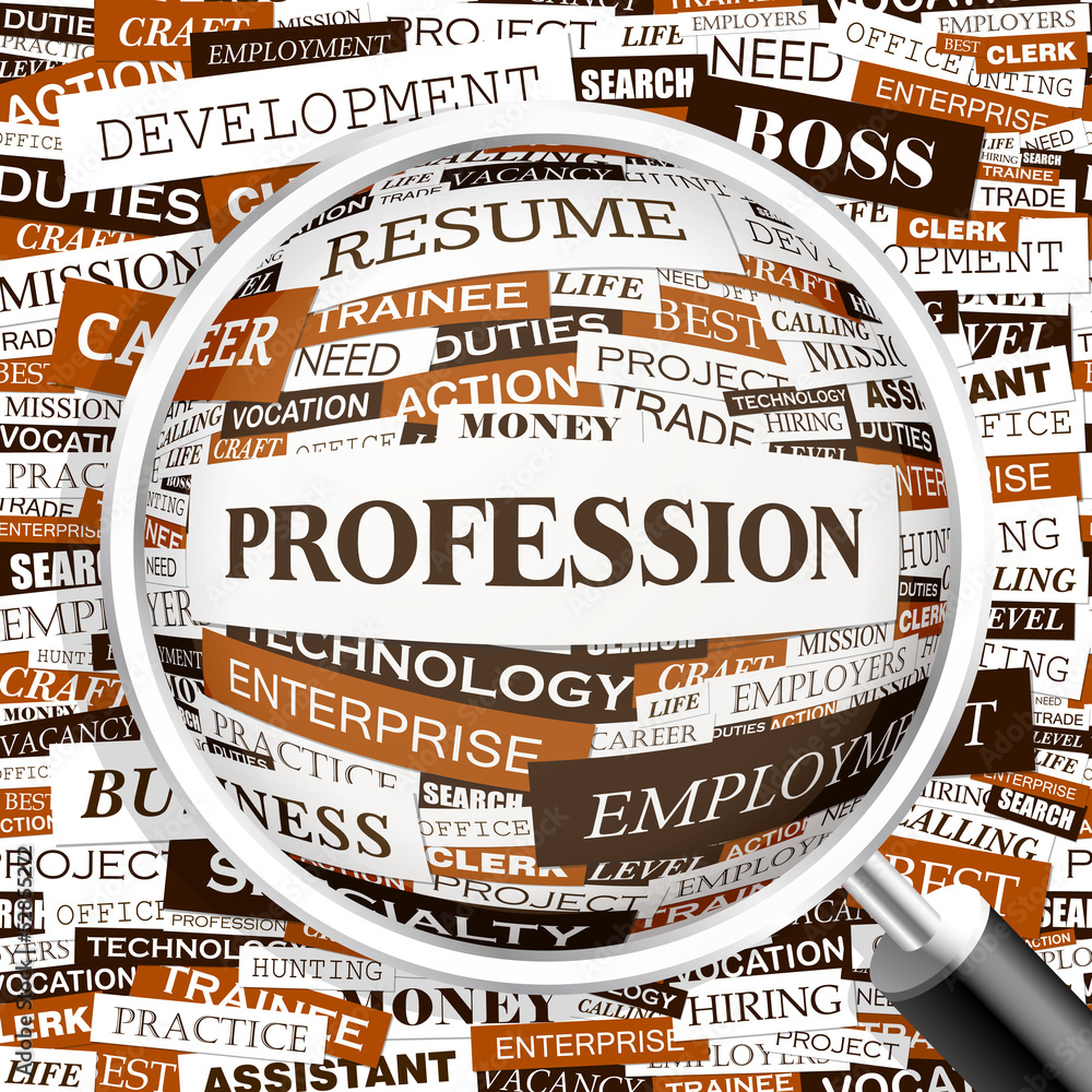 PROFESSION. Word cloud concept illustration. Stock Vector | Adobe Stock