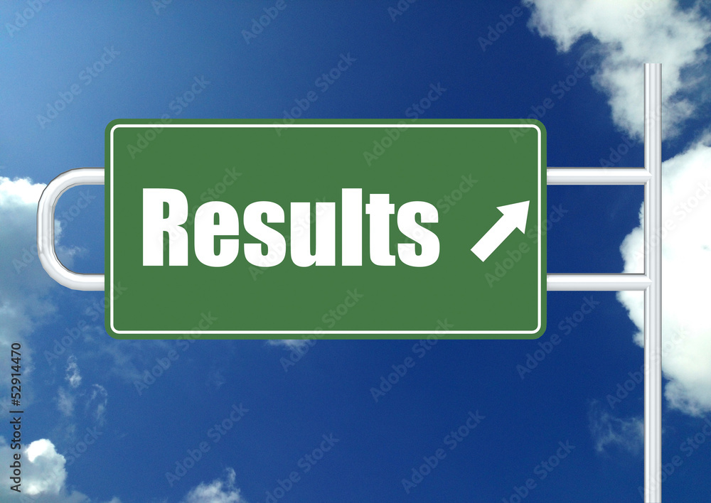 Results road sign board Stock Illustration | Adobe Stock