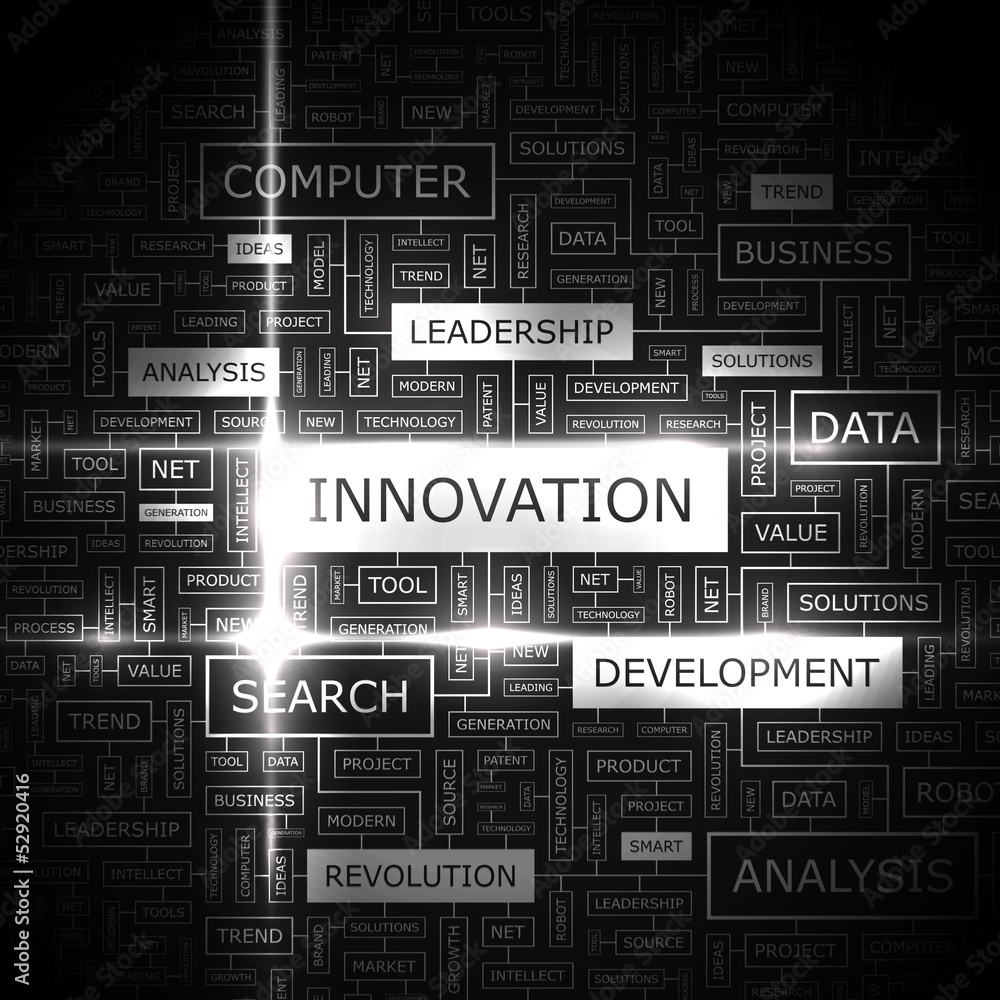 INNOVATION. Word cloud concept illustration. Stock Vector | Adobe Stock