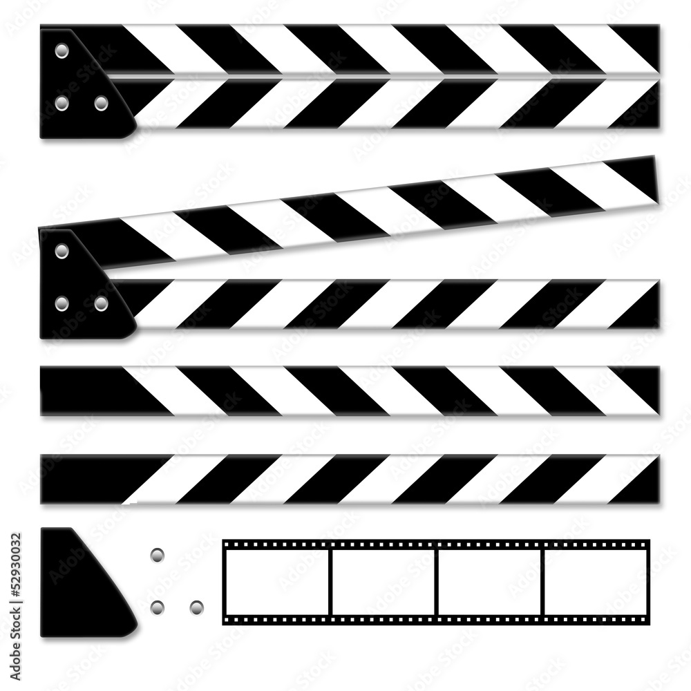 Photo & Art Print Parts of clapper board isolated on white background ...