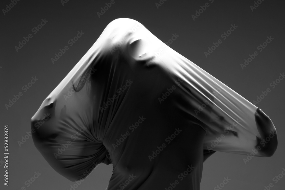 Scary Horror Image of a Woman Trapped in Fabric Photos | Adobe Stock