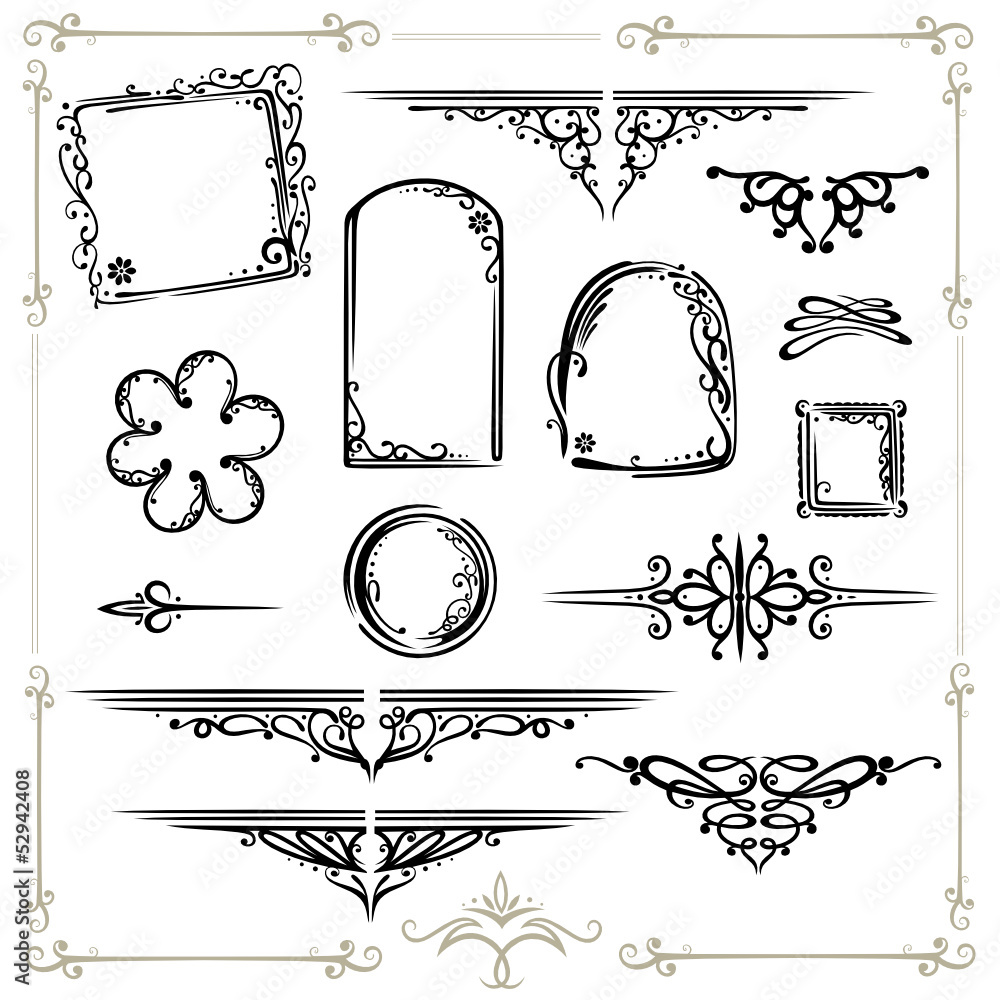 Kalligraphie, vintage, filigran Stock Vector | Adobe Stock