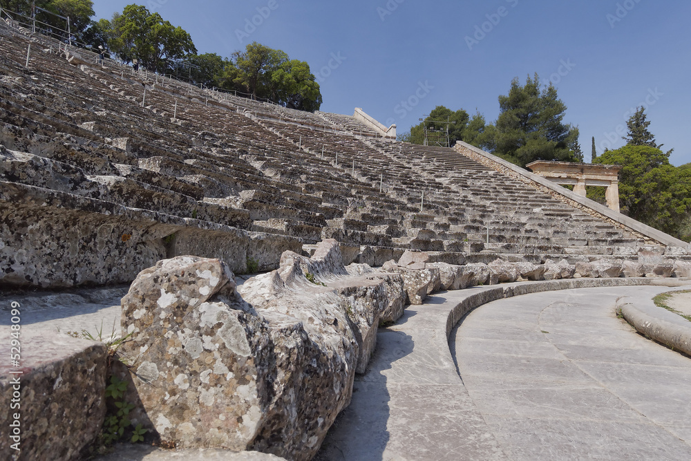 Concentric patterns of Epidaurus ancient Greek theatre Stock Photo ...