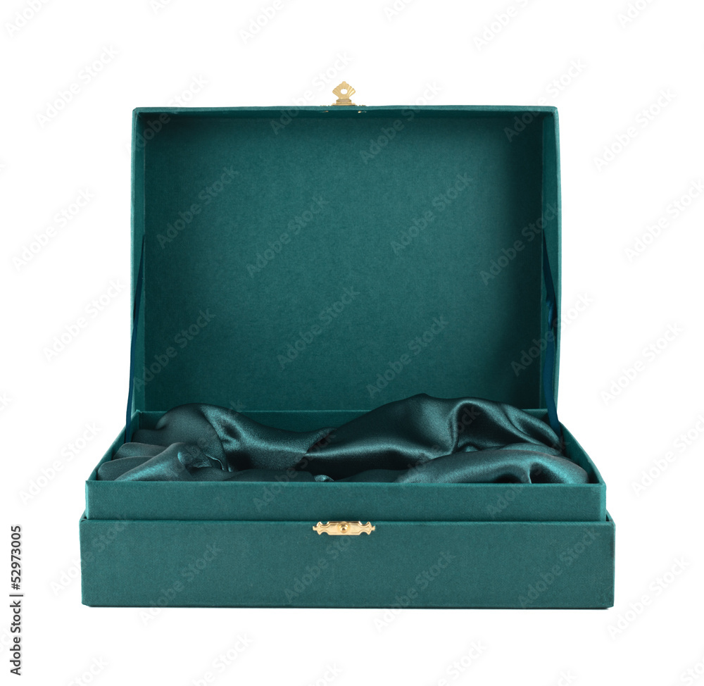 Green silk case box isolated Stock Photo | Adobe Stock