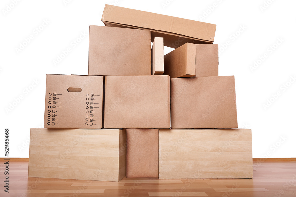 Moving cartons and boxes Stock Photo | Adobe Stock