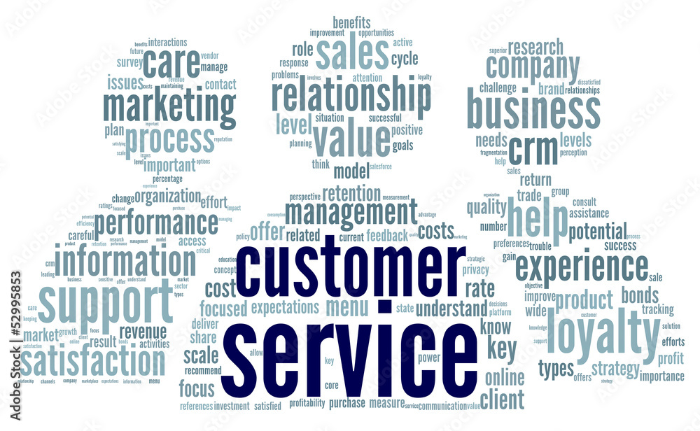 Customer service concept in word cloud Stock Illustration | Adobe Stock