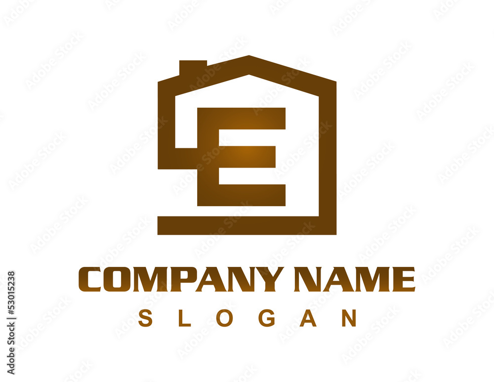 Letter E house logo Stock Vector | Adobe Stock