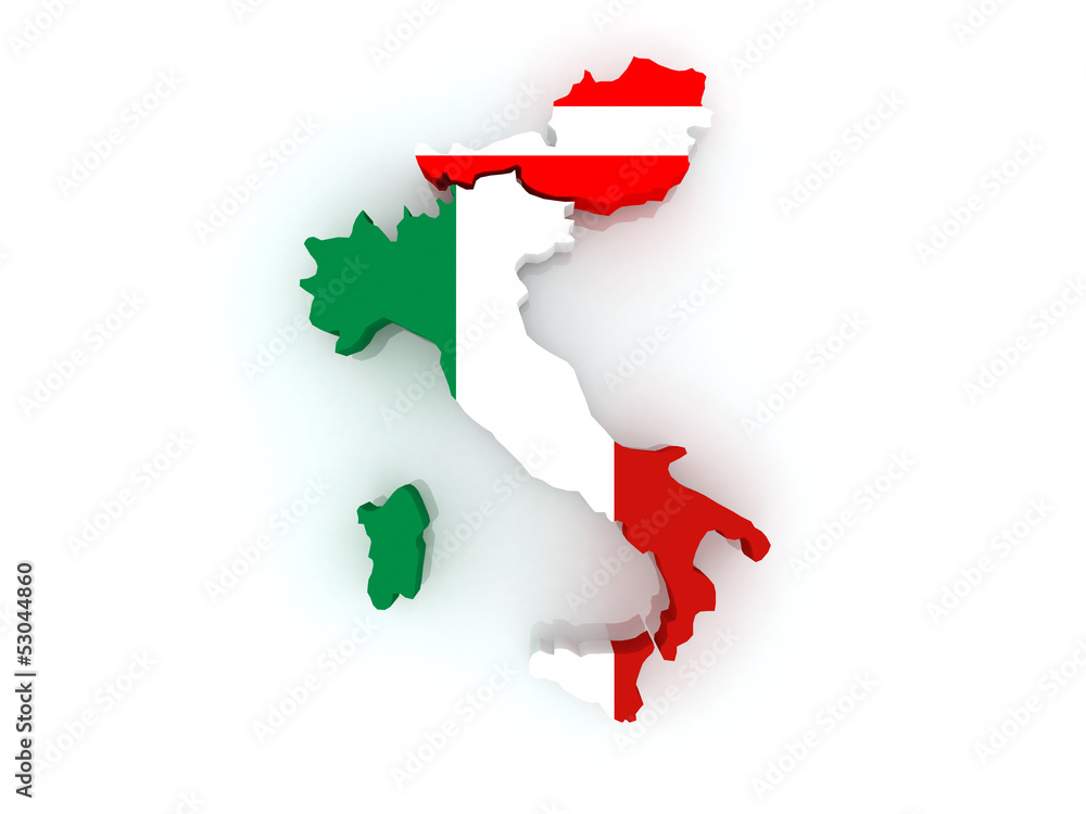 Map of Italy and Austria. Stock Illustration | Adobe Stock