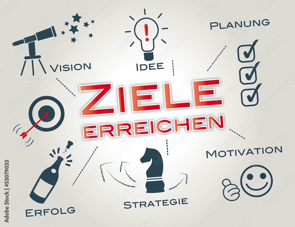 Ziele erreichen, Motivation, Visionen Stock-Vektorgrafik | Adobe Stock