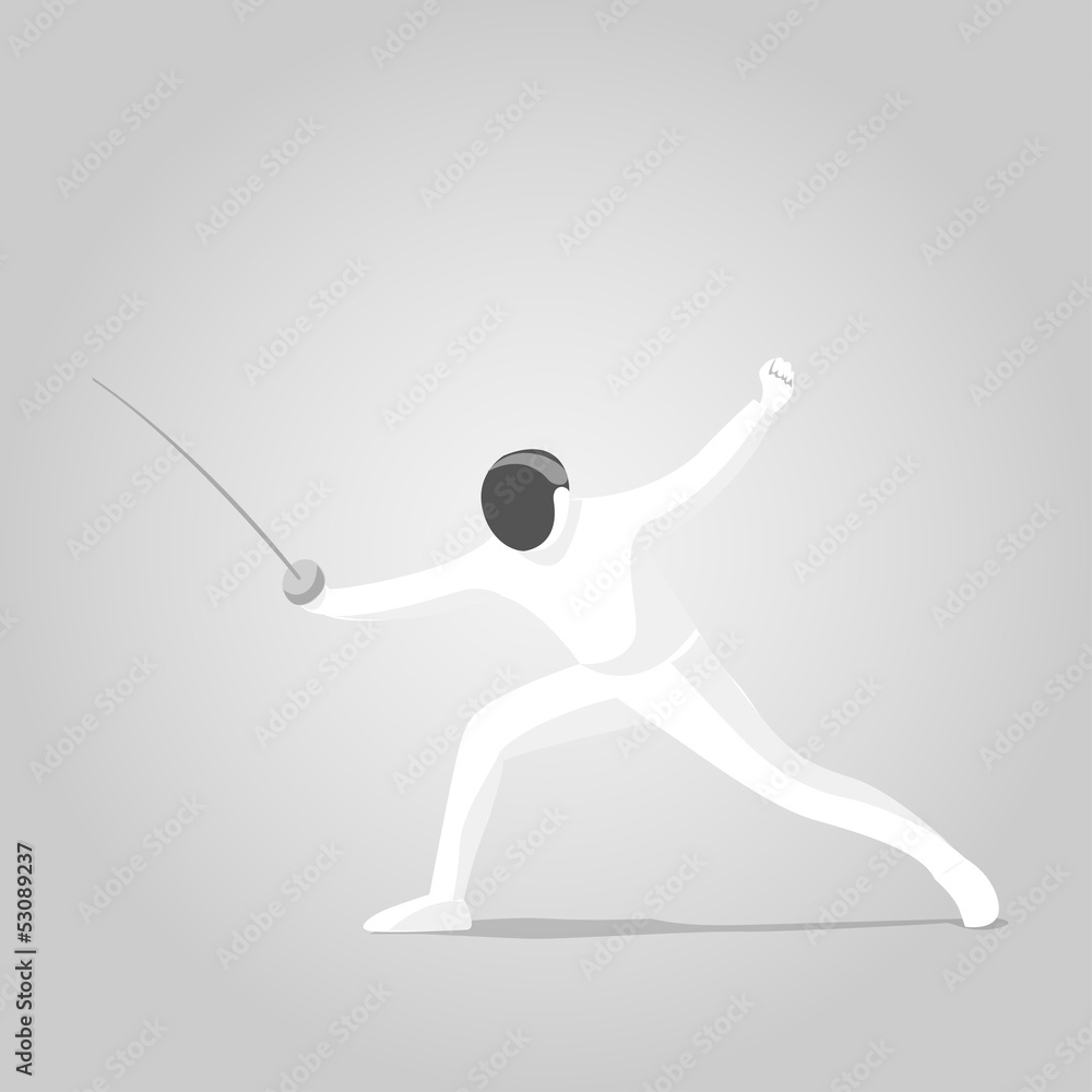 Fechten Fechter Vektor Illustration Stock Vector | Adobe Stock