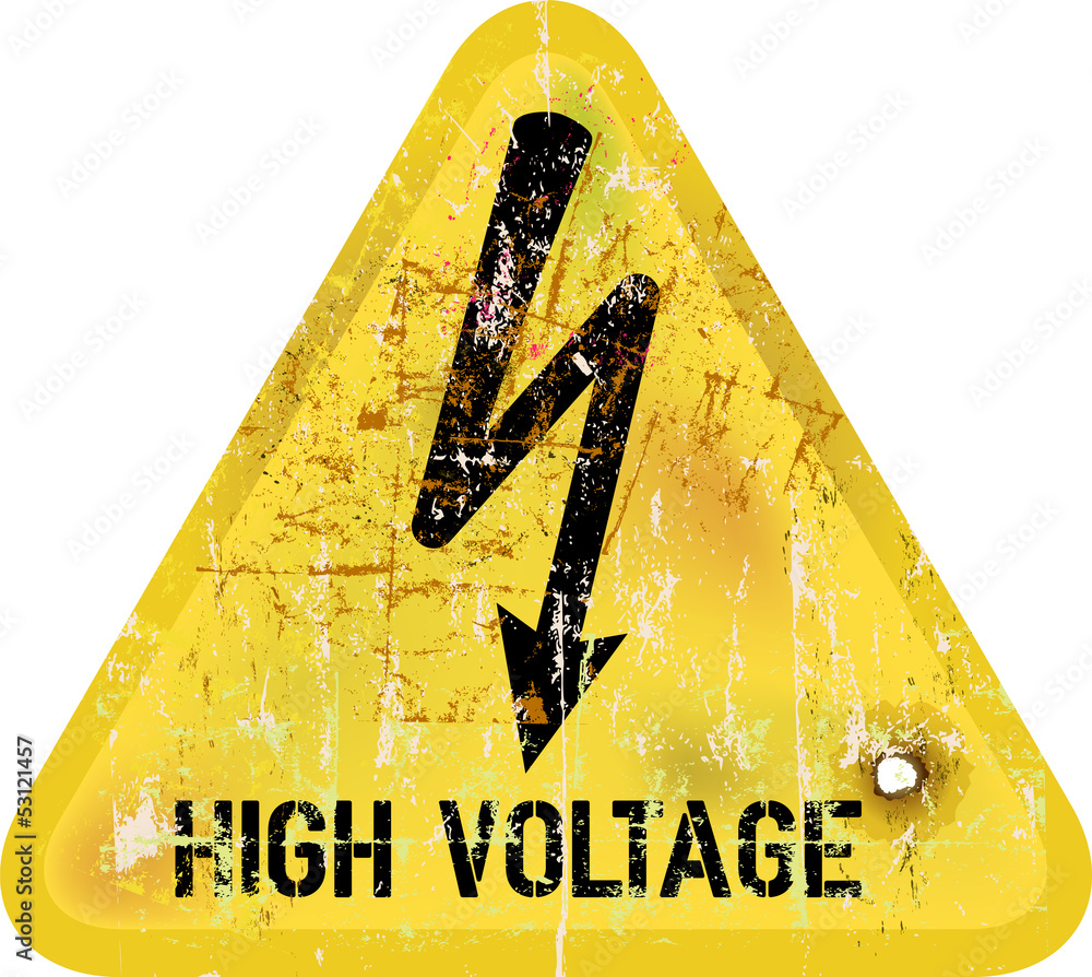 high voltage, electric shock warning sign, vector Stock Vector | Adobe ...