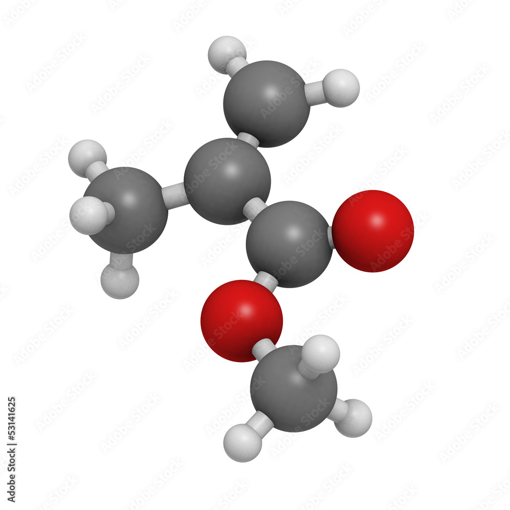 Methyl methacrylate molecule, poly(methyl methacrylate) or acryl Stock ...