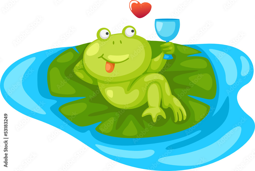 cartoon frog chilling Stock Vector | Adobe Stock