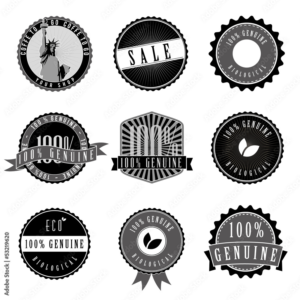 9 Retro Badges and Stickers Stock Vector | Adobe Stock