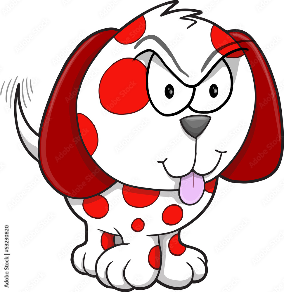 Angry Puppy Dog Vector Illustration Art Stock Vector | Adobe Stock