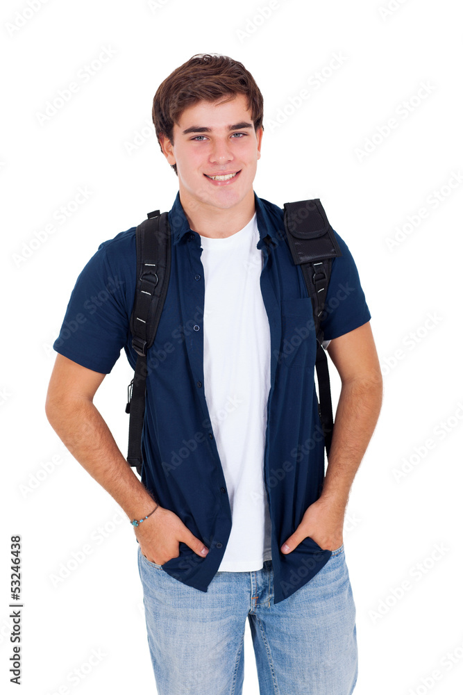 high school boy posing on white background Stock Photo | Adobe Stock