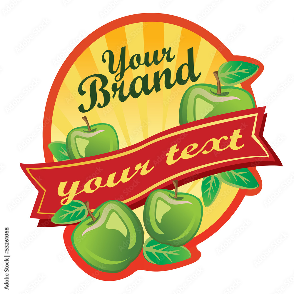 Apple Label Stock Vector | Adobe Stock