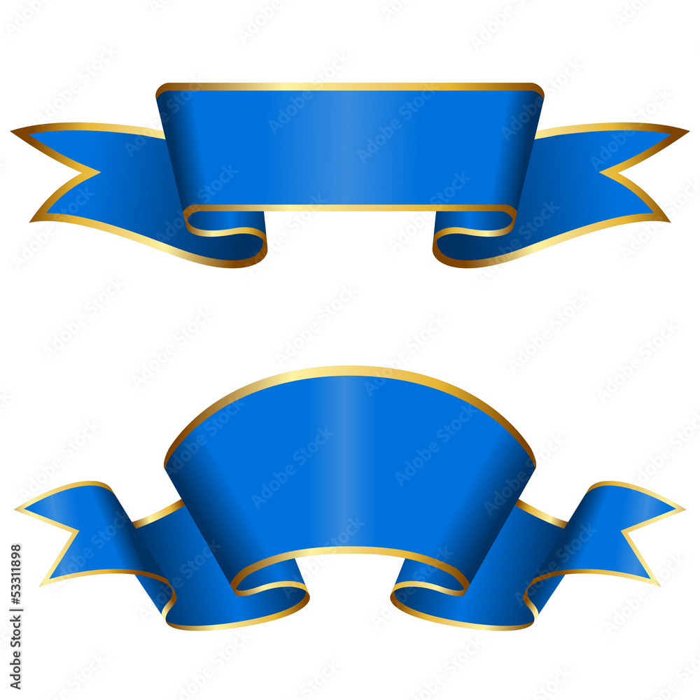 Blue ribbon collection Stock Vector | Adobe Stock