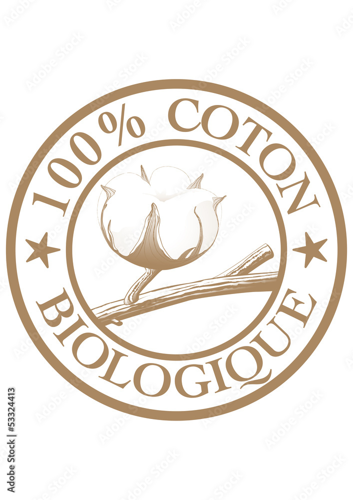 100% coton biologique Stock Vector | Adobe Stock
