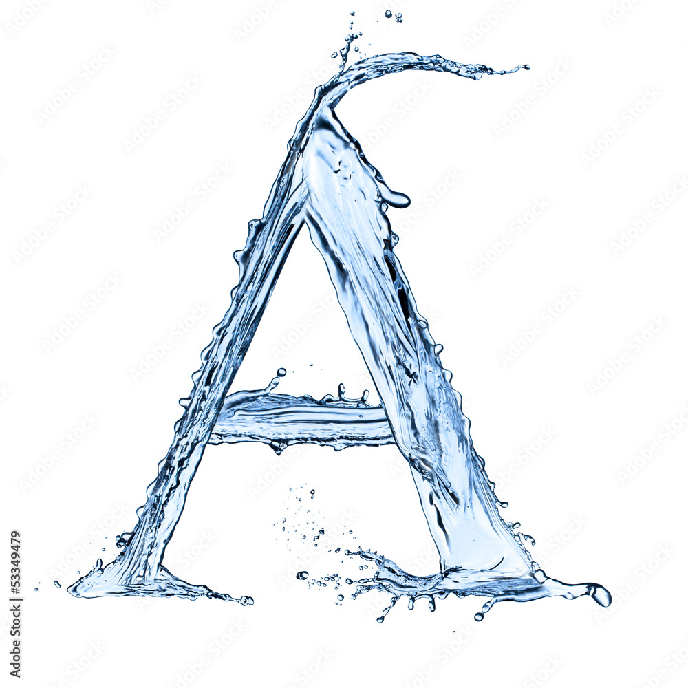 Water splashes letter Stock Photo | Adobe Stock