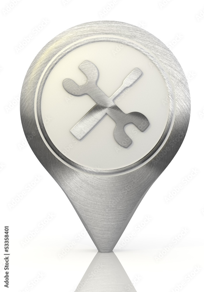 mechanic sign on a chrome map marker Stock Illustration | Adobe Stock