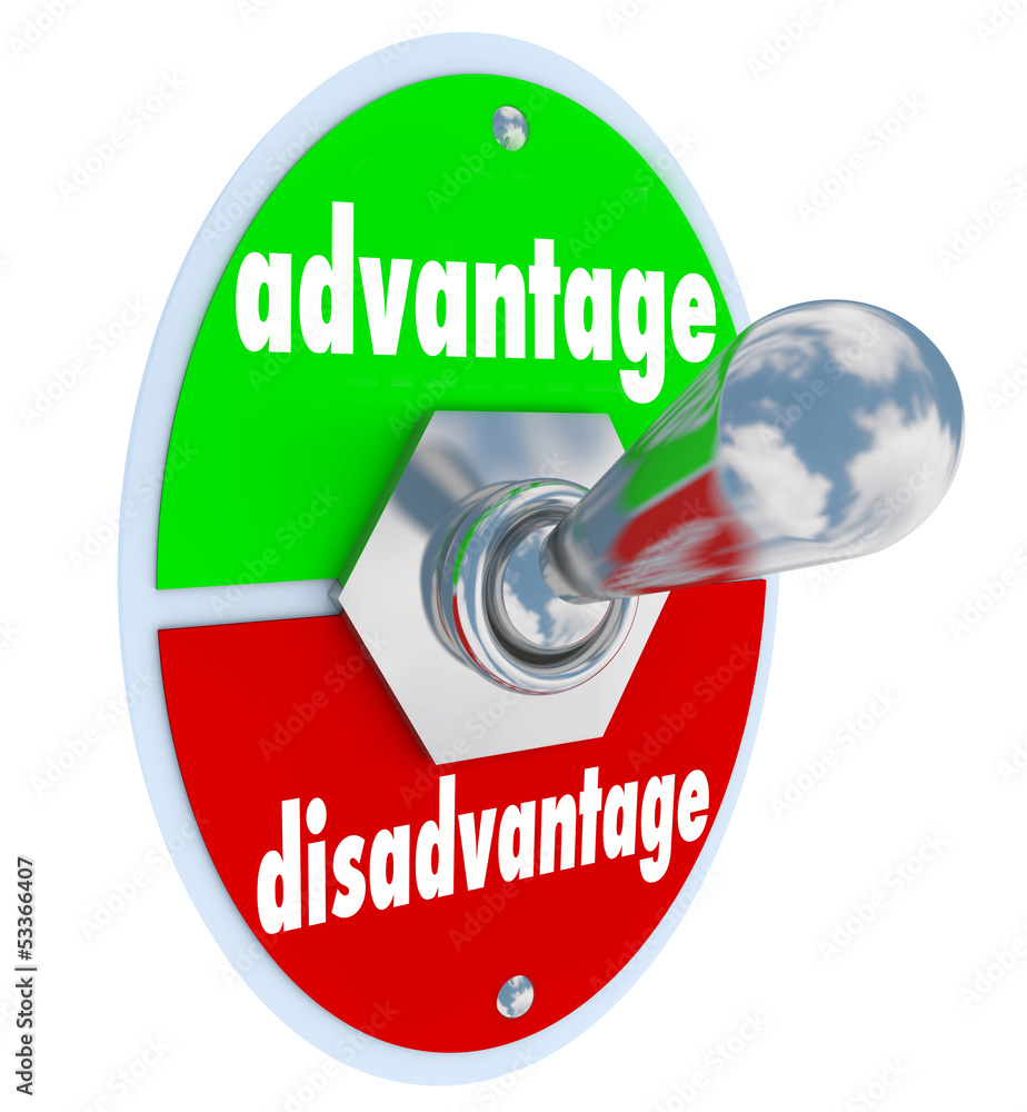 Competitive Advantage Vs Disadvantage Toggle Switch Choice Stock ...