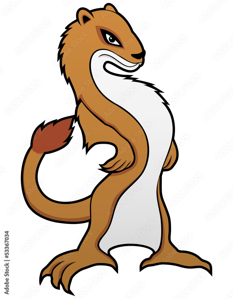 Cartoon stoat. Stock Vector | Adobe Stock