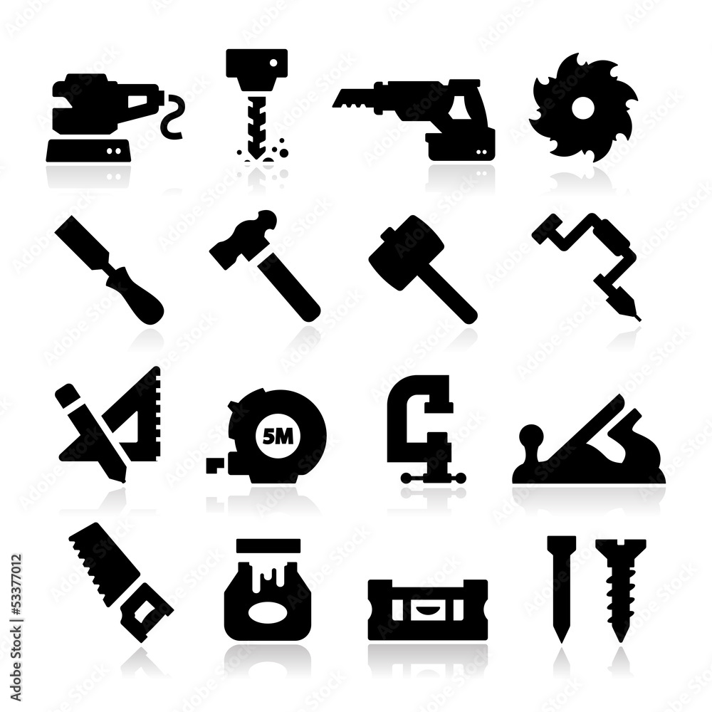 Carpentry Icons Stock Vector | Adobe Stock
