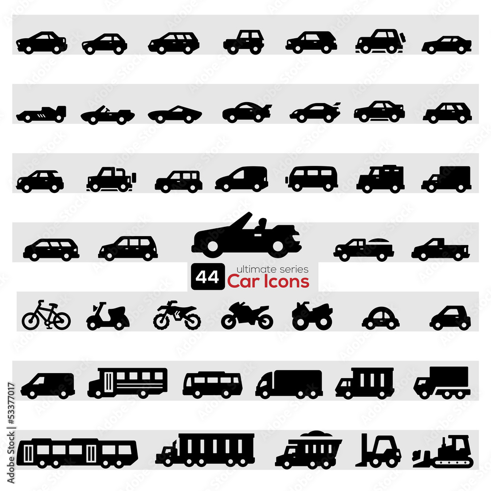 Cars Icon Set Stock Vector | Adobe Stock