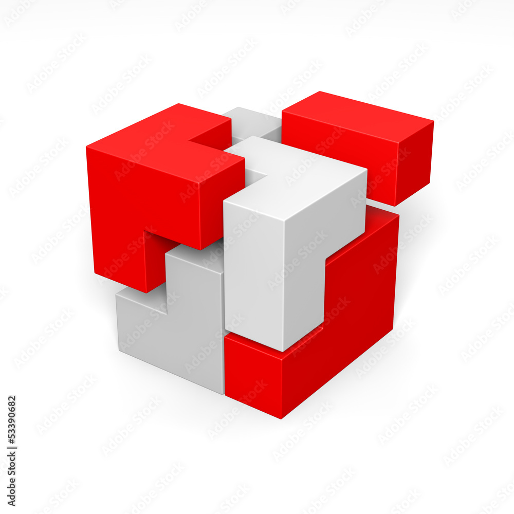 Modulares System: 3D-Illustration Stock Illustration | Adobe Stock