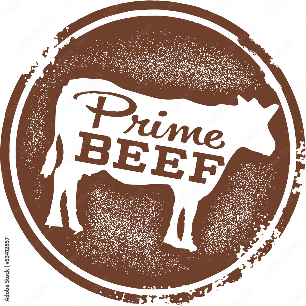 Prime Beef Butcher Shop Stamp Stock Vector | Adobe Stock