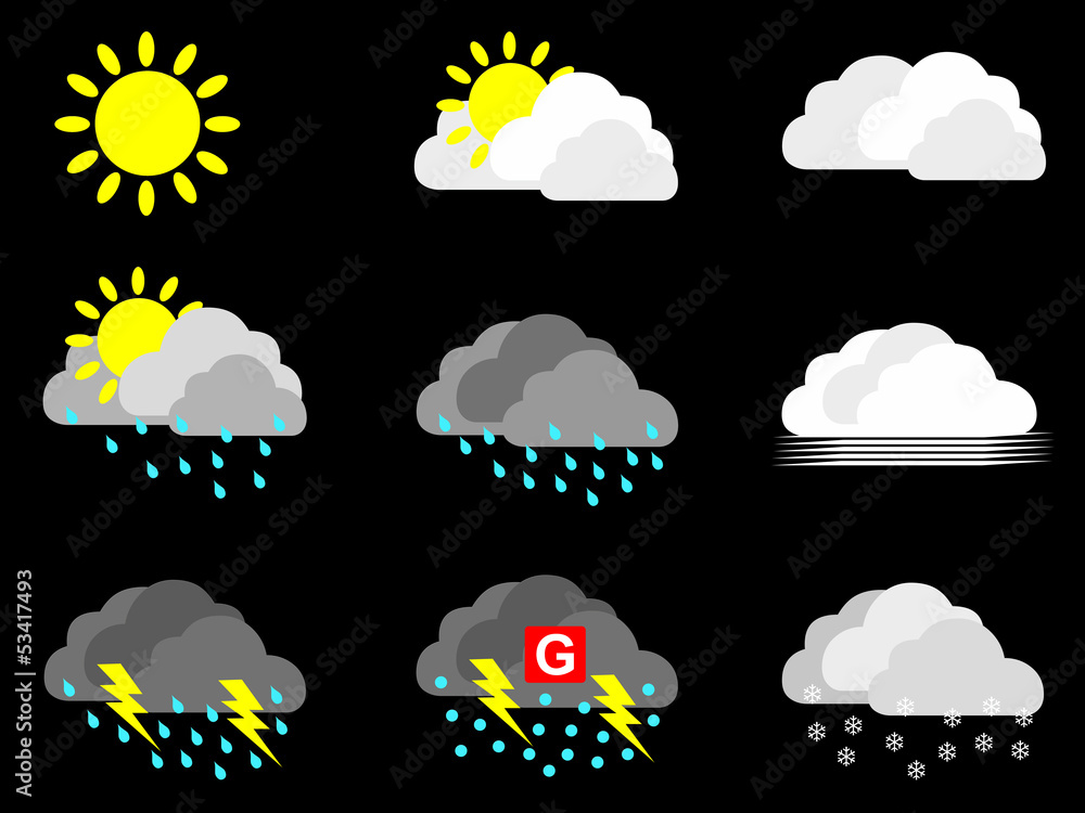 Symboles, icônes, pictos météo Stock Photo | Adobe Stock