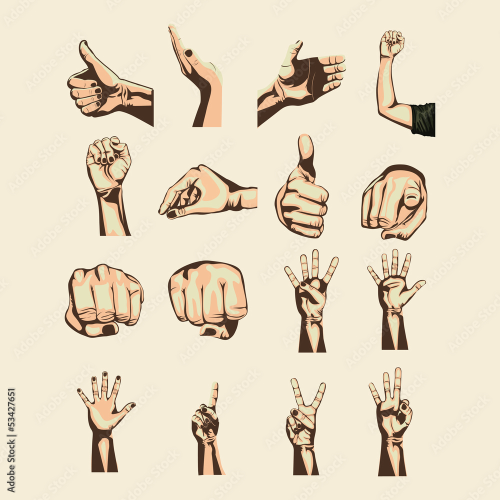 hands simbols Stock Vector | Adobe Stock