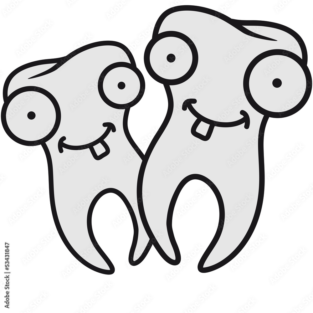 Cartoon Tooths Stock Illustration | Adobe Stock